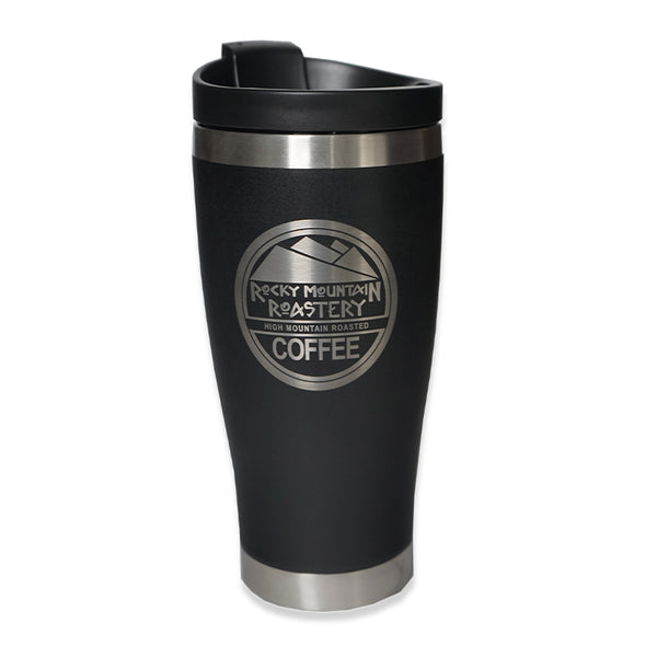 Custom Engraved Rocky Mountain Roastery Logo Travel Mugs